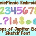 DROPS OF JUPITER Bold Sketch Embroidery Font 4 Sizes Machine Embroidery ...