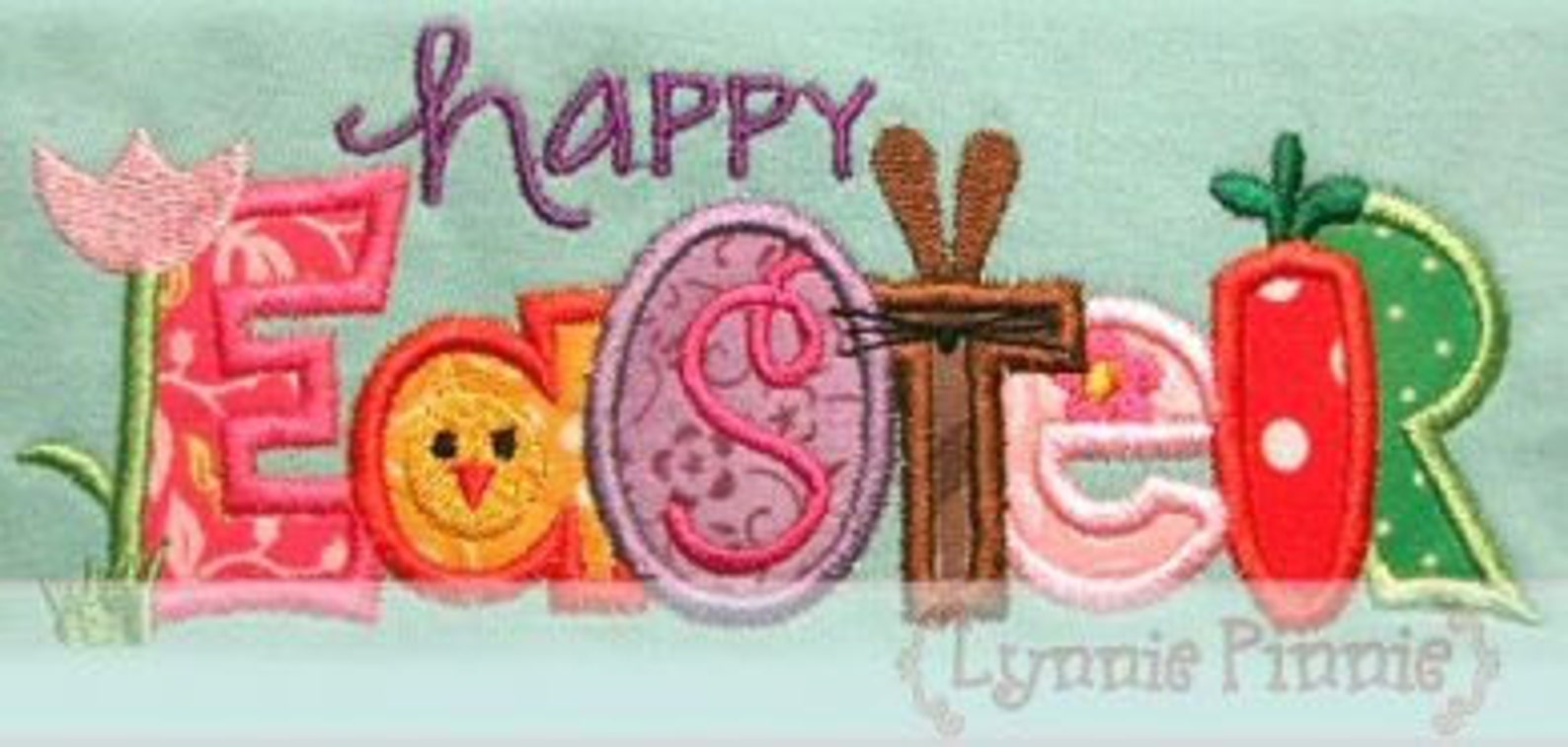 HAPPY EASTER Collage Word Applique 4x4 5x7 6x10 Svg Machine - Etsy