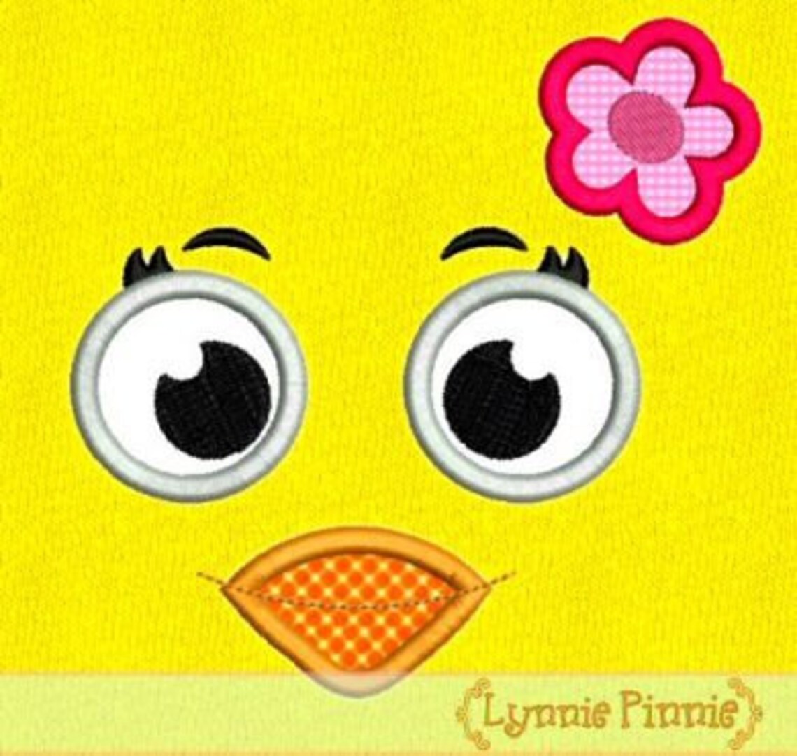 GIRLY Little CHICK FACE Applique 4x4 5x7 6x10 Machine - Etsy
