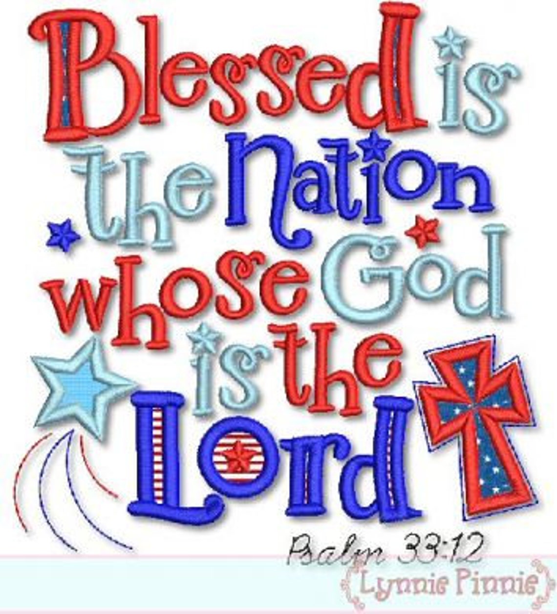 BLESSED NATION Psalm 33:12 Applique 4x4 5x7 6x10 7x11 Svg - Etsy