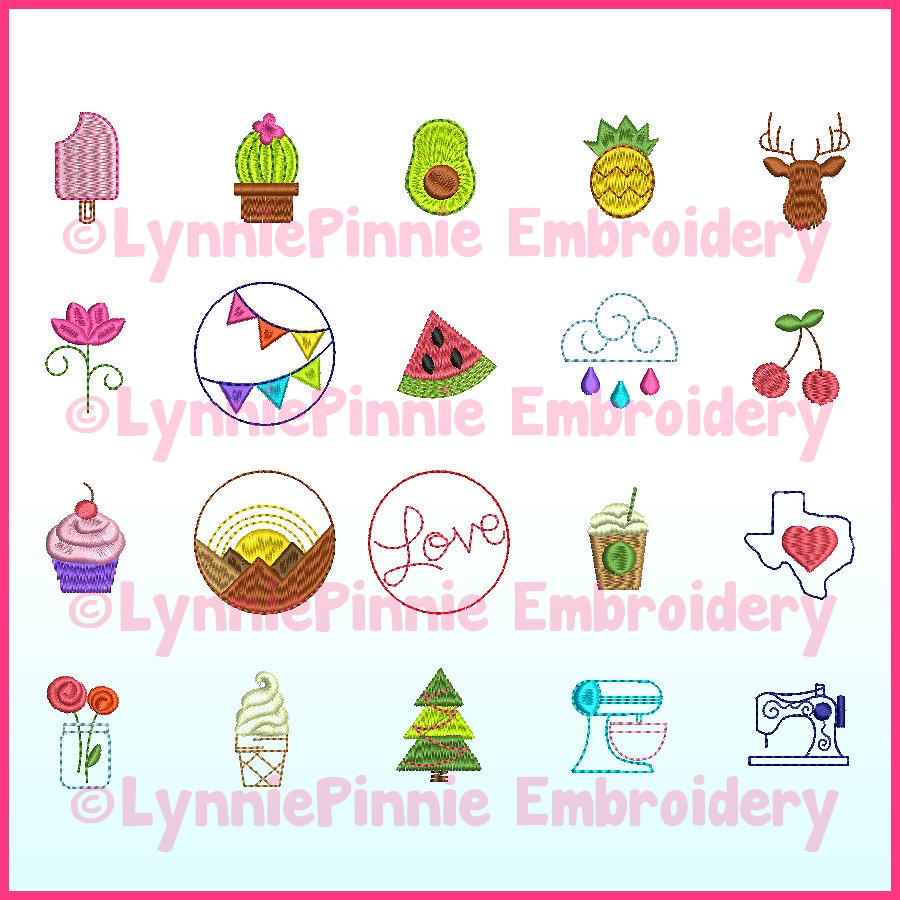 SET of 20 Tiny Mini Fill Embroidery Designs File in 2 Sizes - Etsy