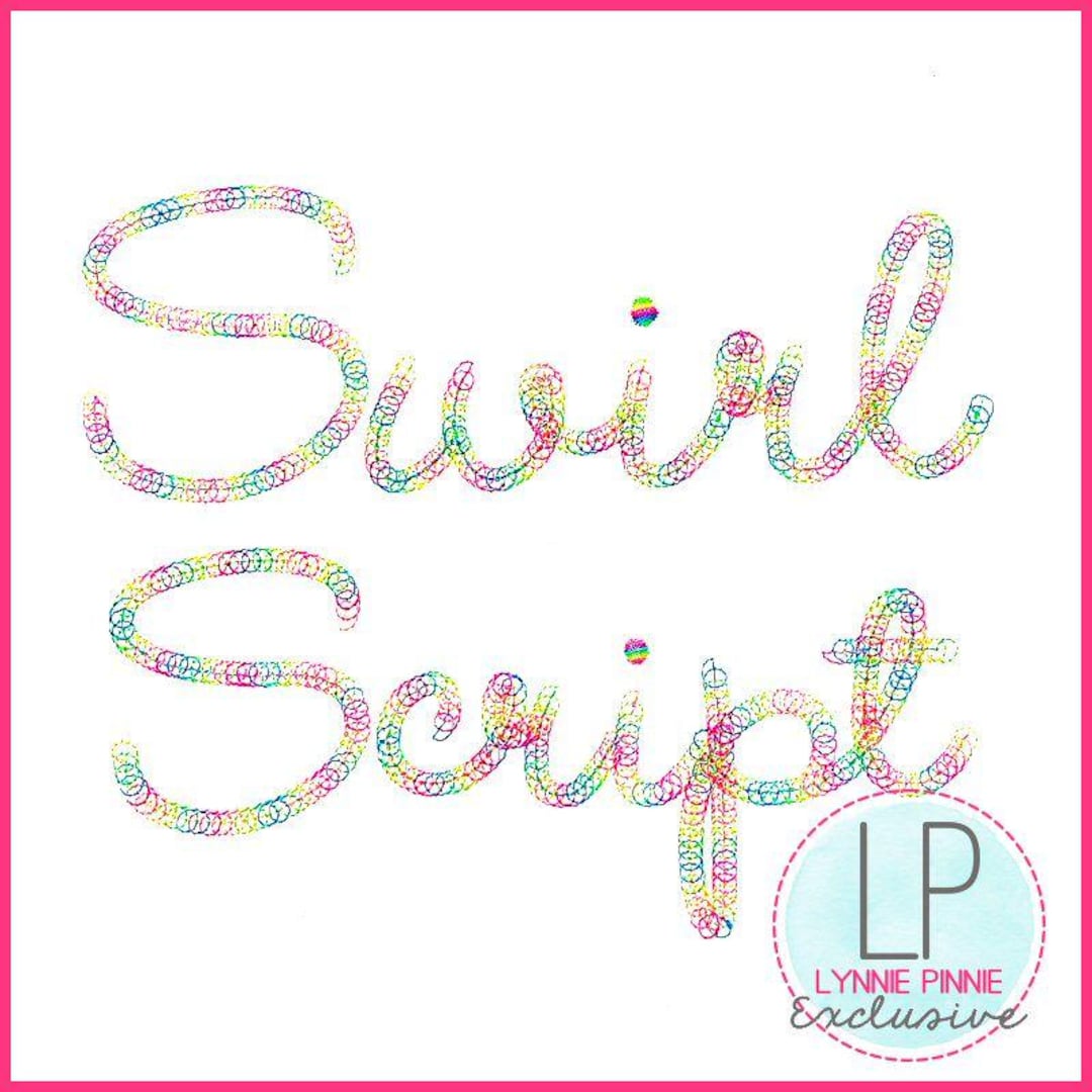 Sweet Script Swirly Stitch Font DIGITAL Embroidery Machine File -- 5 ...