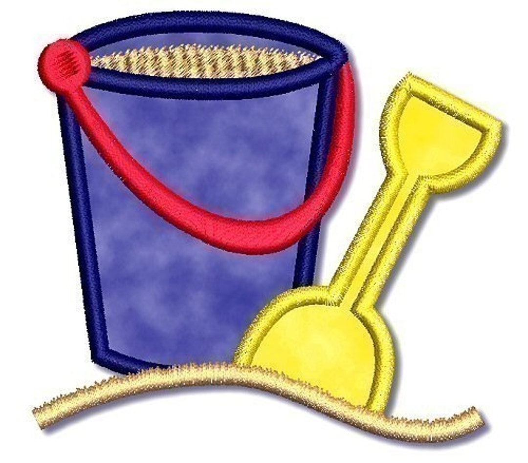 Applique Sand BUCKET With Shovel Pail 4x4 5x7 6x10 Machine Embroidery ...