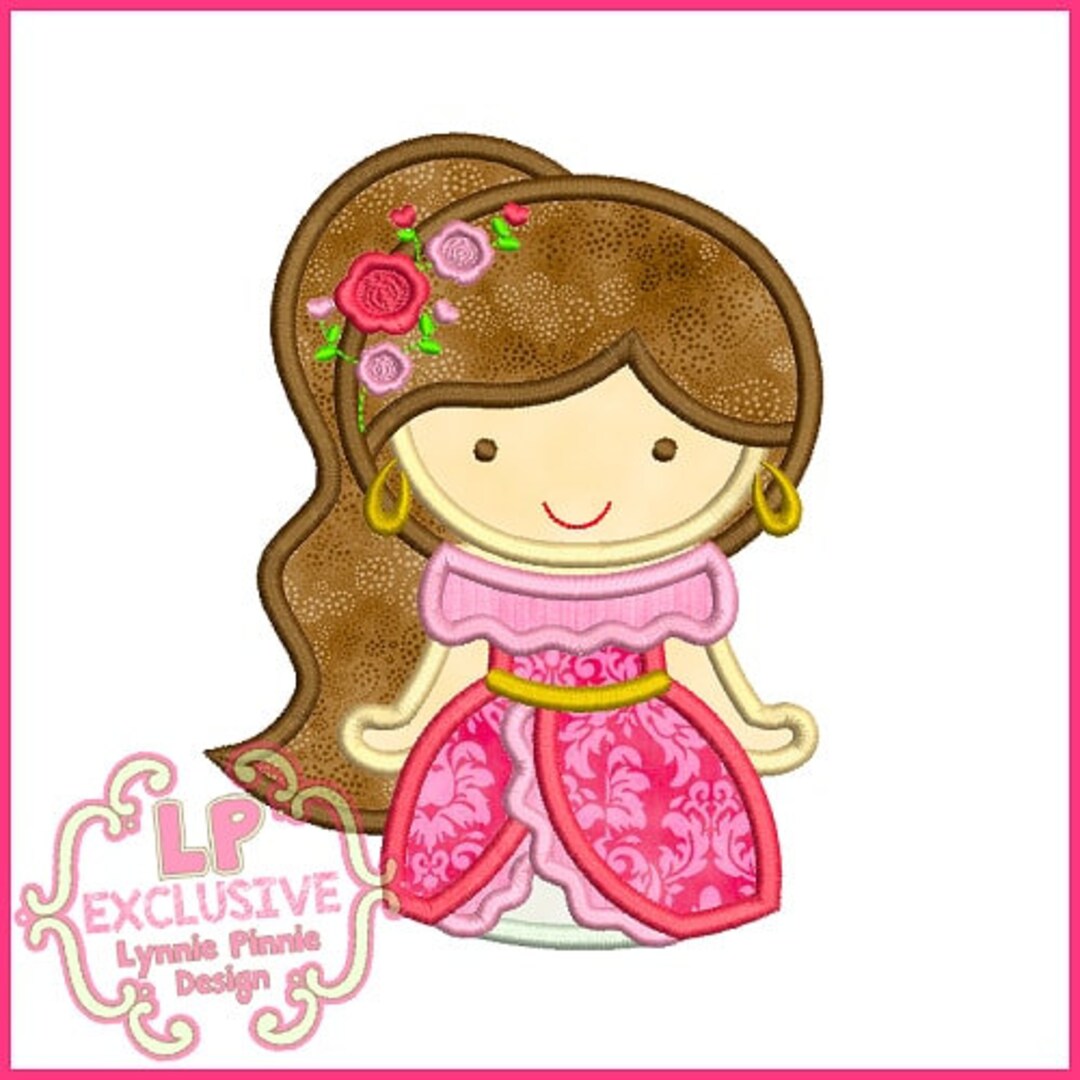 Pretty Latin Princess Cutie Applique Design 4x4 5x7 6x10 Machine ...