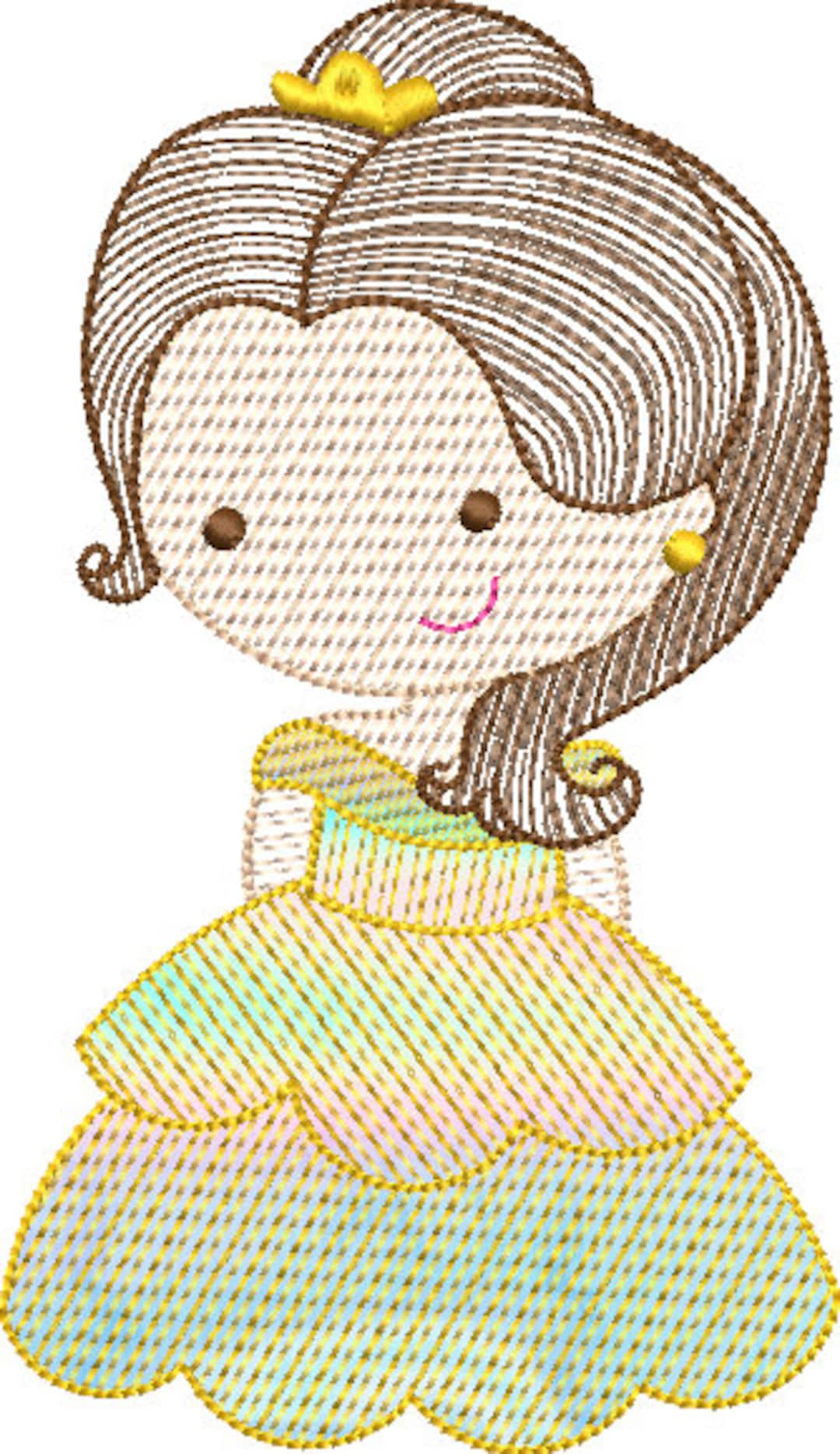 Yellow Princess (optional Mylar) 3 Sizes Machine Embroidery Design File ...
