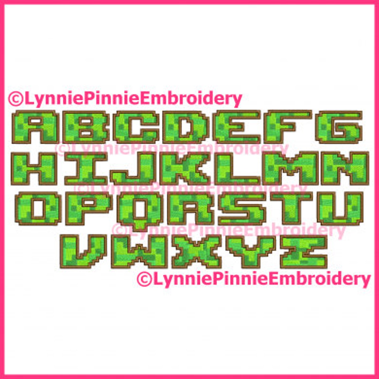 PIXEL BLOCK Multicolor Embroidery Font 3 Sizes Machine - Etsy