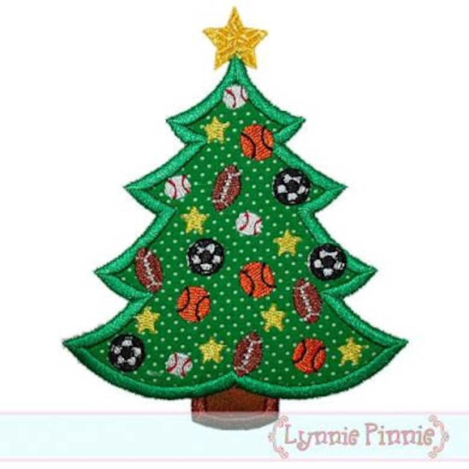 All Star SPORTS Christmas TREE 4x4 5x7 6x10 7x11 Machine Embroidery ...