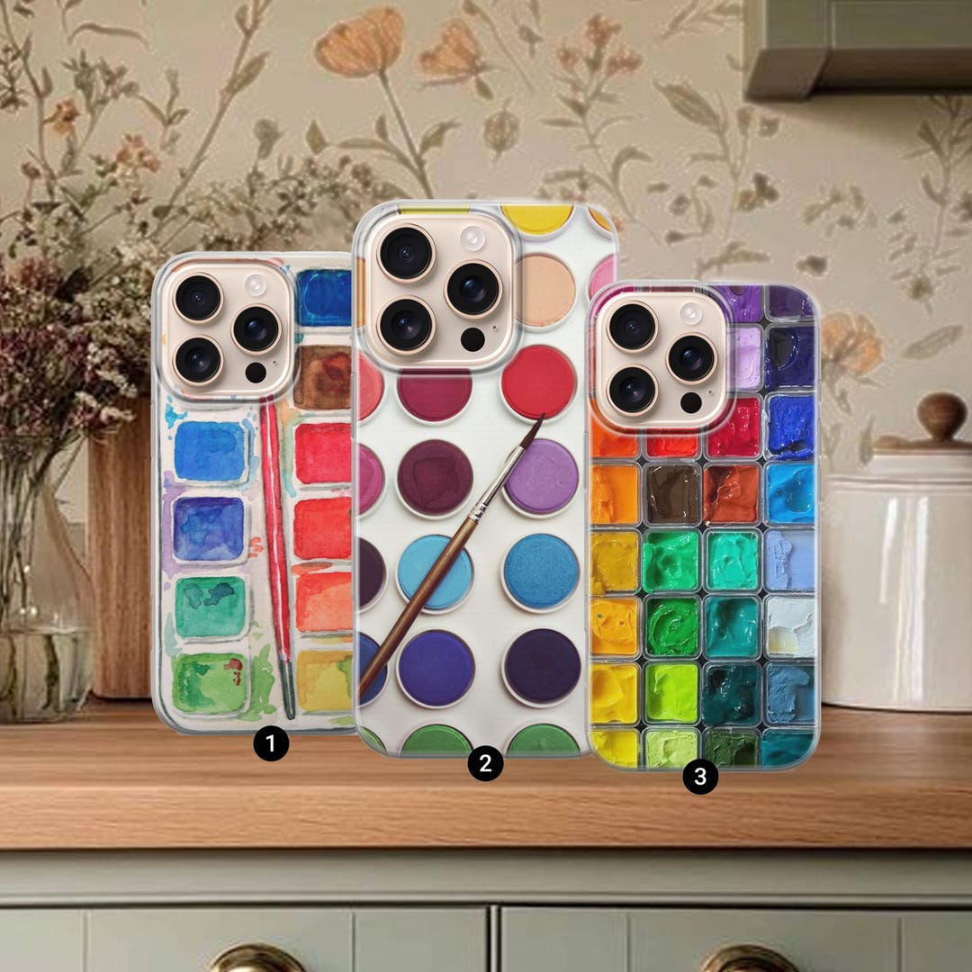 Watercolor Palette Phone Case Art Cute Cover for iPhone 17air 17pro Max ...