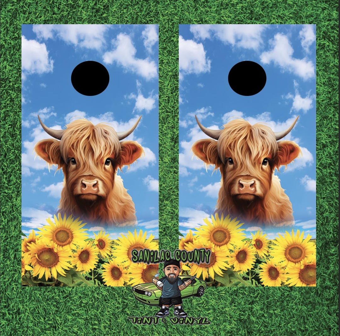 Baby Highland Cow Cornhole Wrap Laminated - Etsy