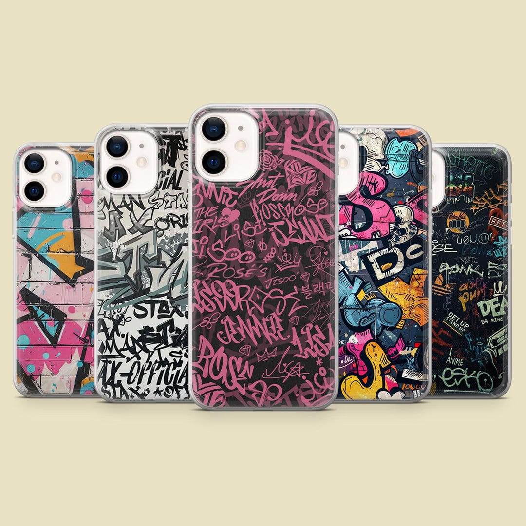Graffiti Phone Case Urban Neon for iPhone 16, 15, 14, 13, 12, Samsung ...