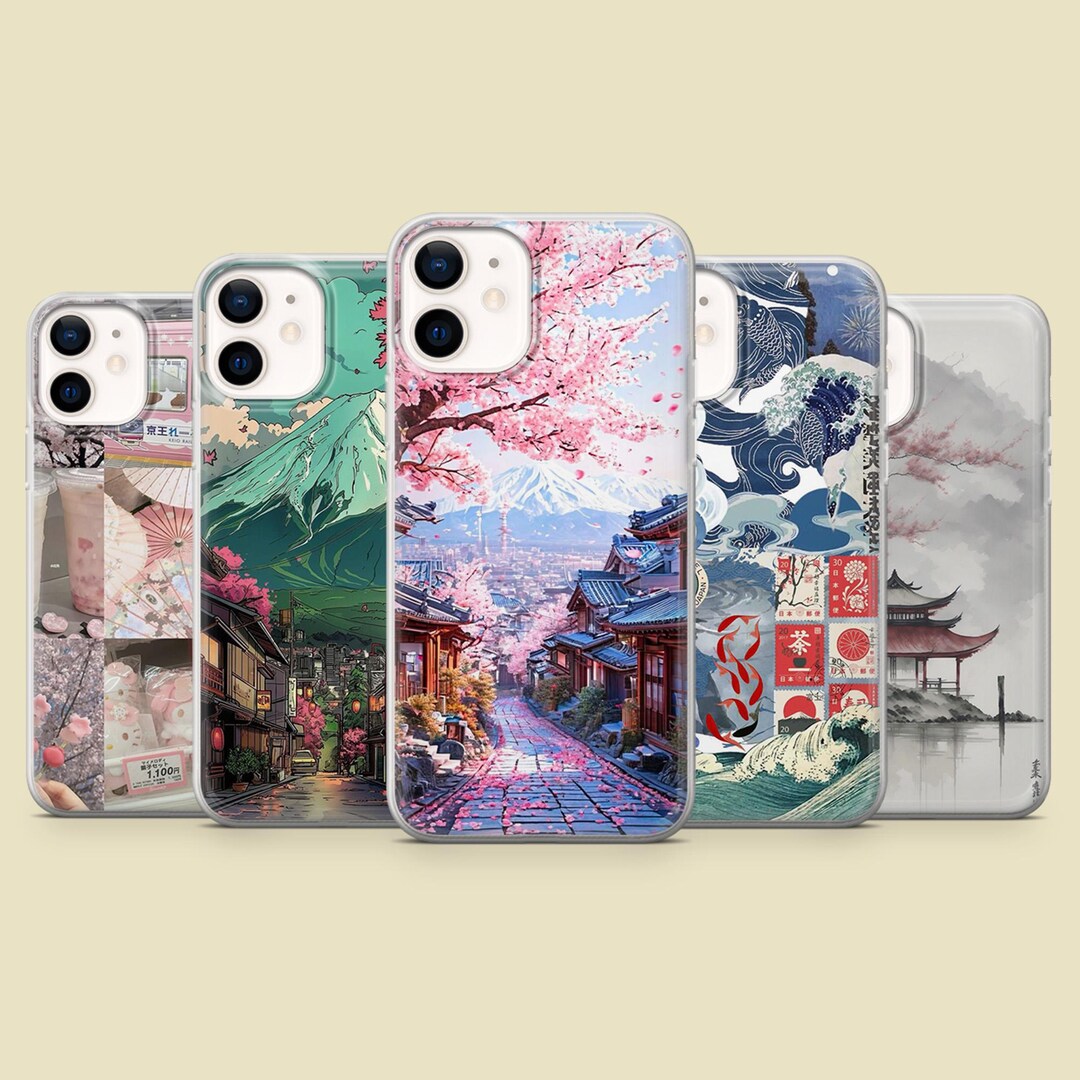 Japanese Mood Phone Case Tree Art Cover for iPhone 16, 15, 14, 13, 12 ...