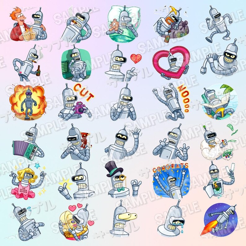 Bender – Futurama: 30 Emotes | Twitch, Discord, and Youtube (PNG ...