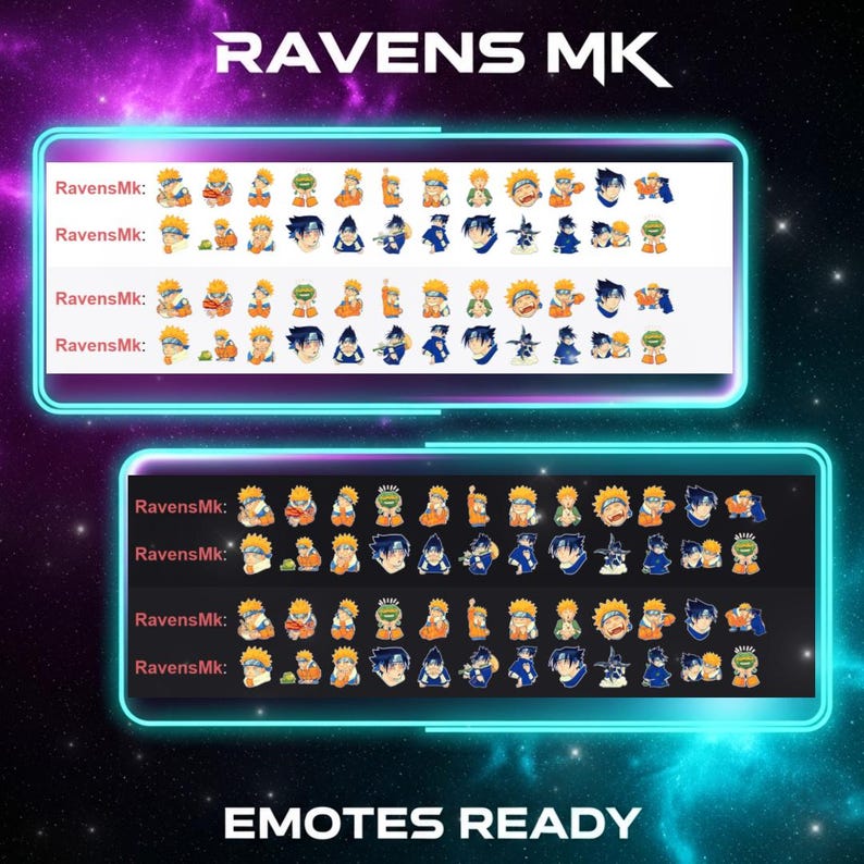 Pack 23 Emotes de Naruto y Sasuke | Emotes de Anime para Twitch ...