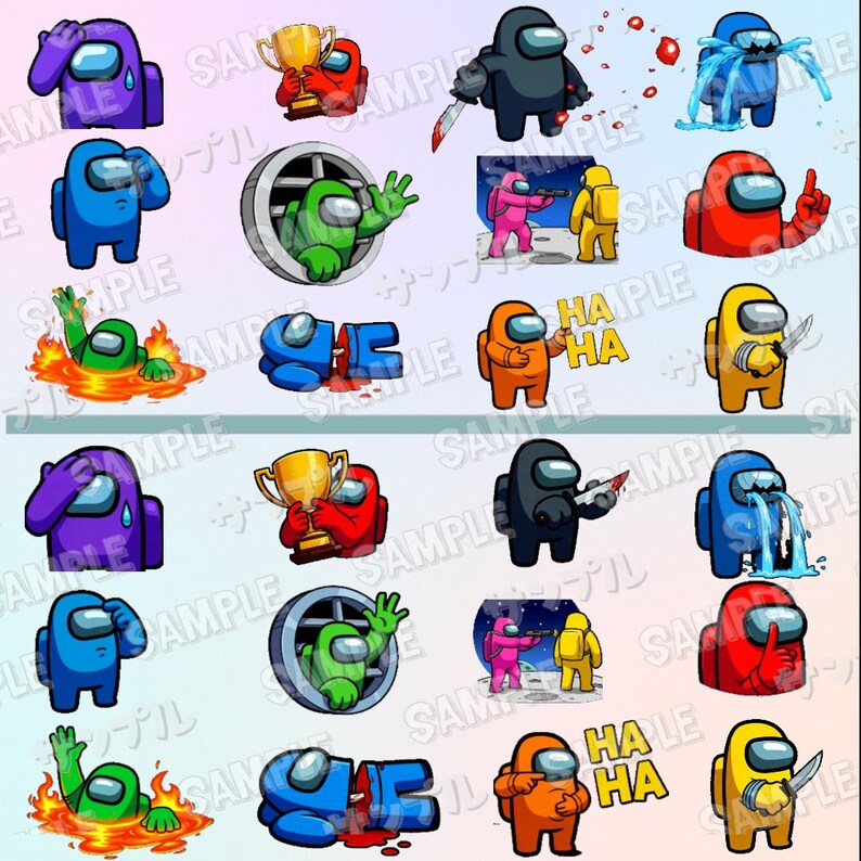 Among Us 24 Emotes Pack (12 Animated + 12 Static) | Emotes for Twitch ...