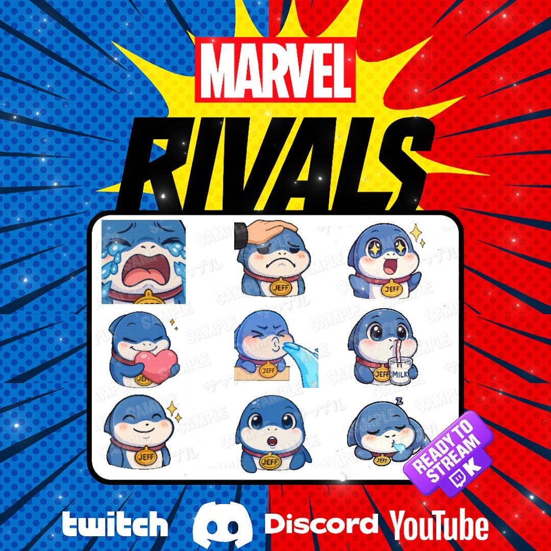 JEFF Emotes Pack - Marvel Rivals | Animated GIF + PNG Emotes for Twitch ...