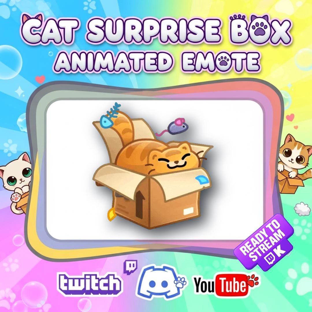 Animated Cat Emote - Surprise Box | Emote for Twitch, Discord, and ...