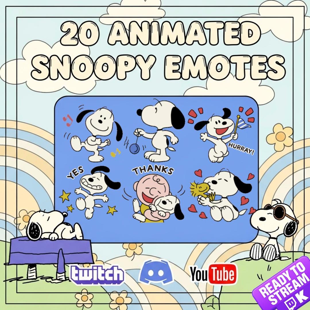 20 Animated Snoopy Emotes | Emotes for Twitch, Discord, and Youtube ...