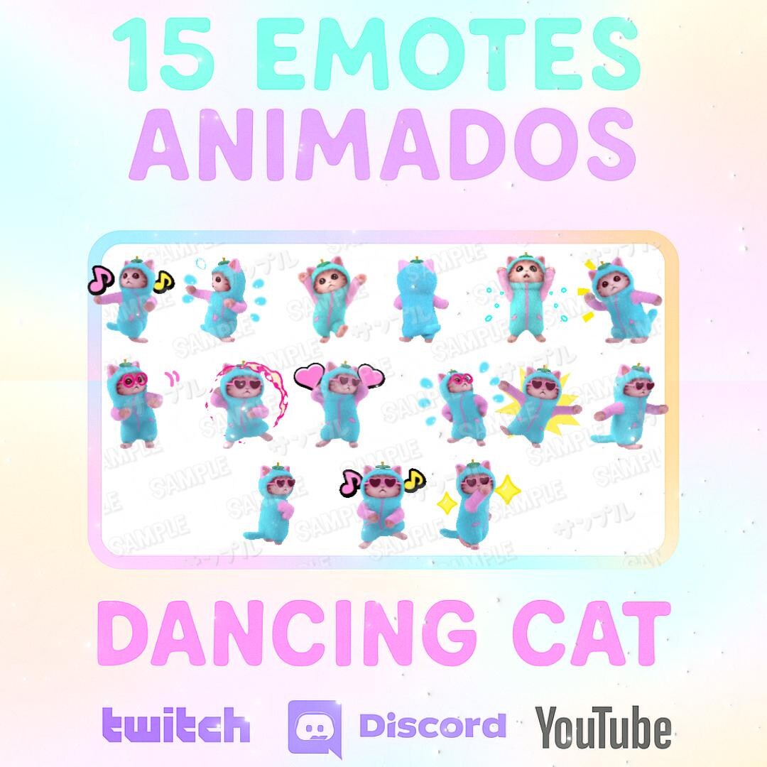 15 Animated Dancing Cat Emotes | GIF + PNG Transparent Background ...