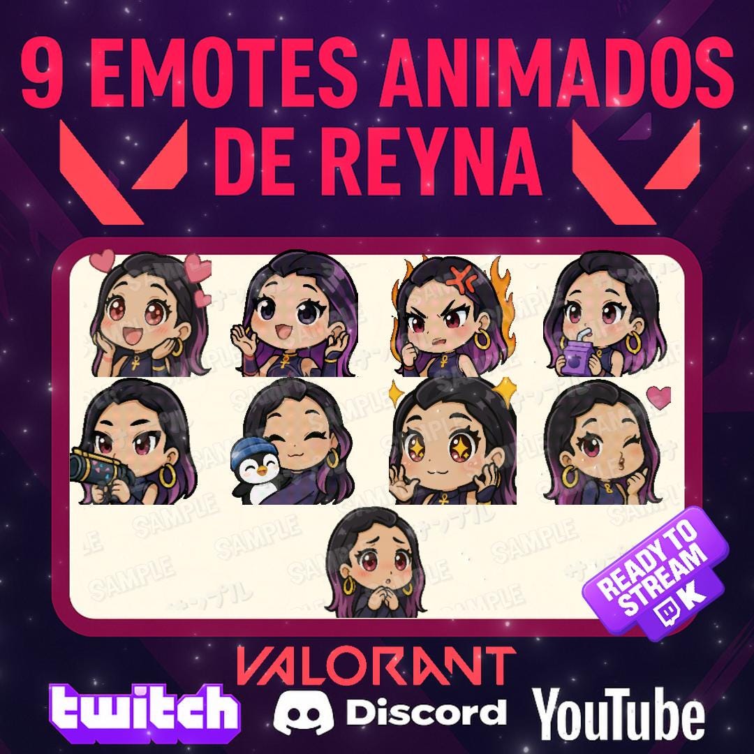 9 Animated Reyna Emotes Pack - Valorant | GIF + PNG for Twitch, Discord ...