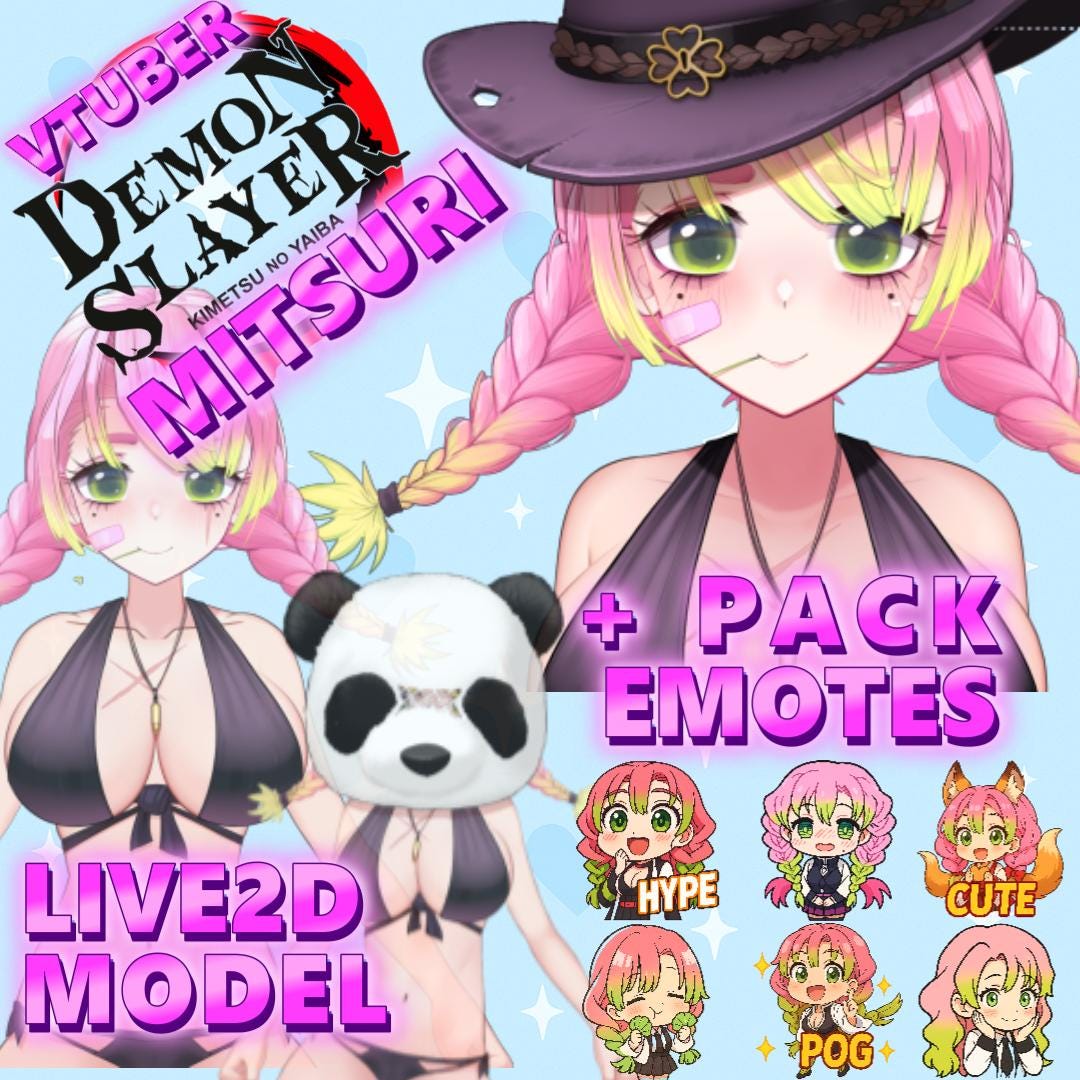 Vtuber Model Mitsuri Kanroji (demon Slayer) for Vtube Studio - Full Premium Live2d Avatar With ...