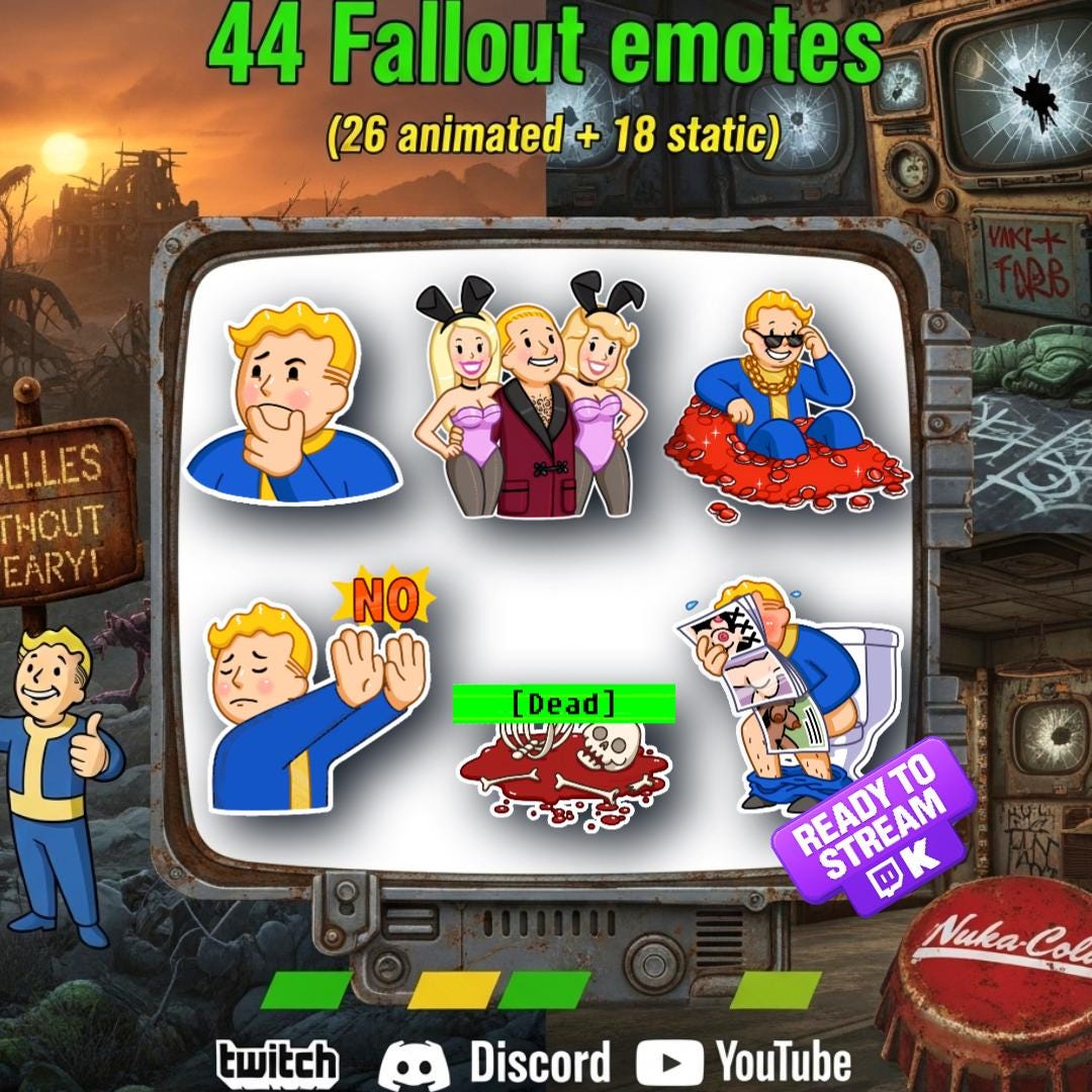 Fallout 44 Emotes and Badges Mega Pack (26 Animated + 18 Static ...