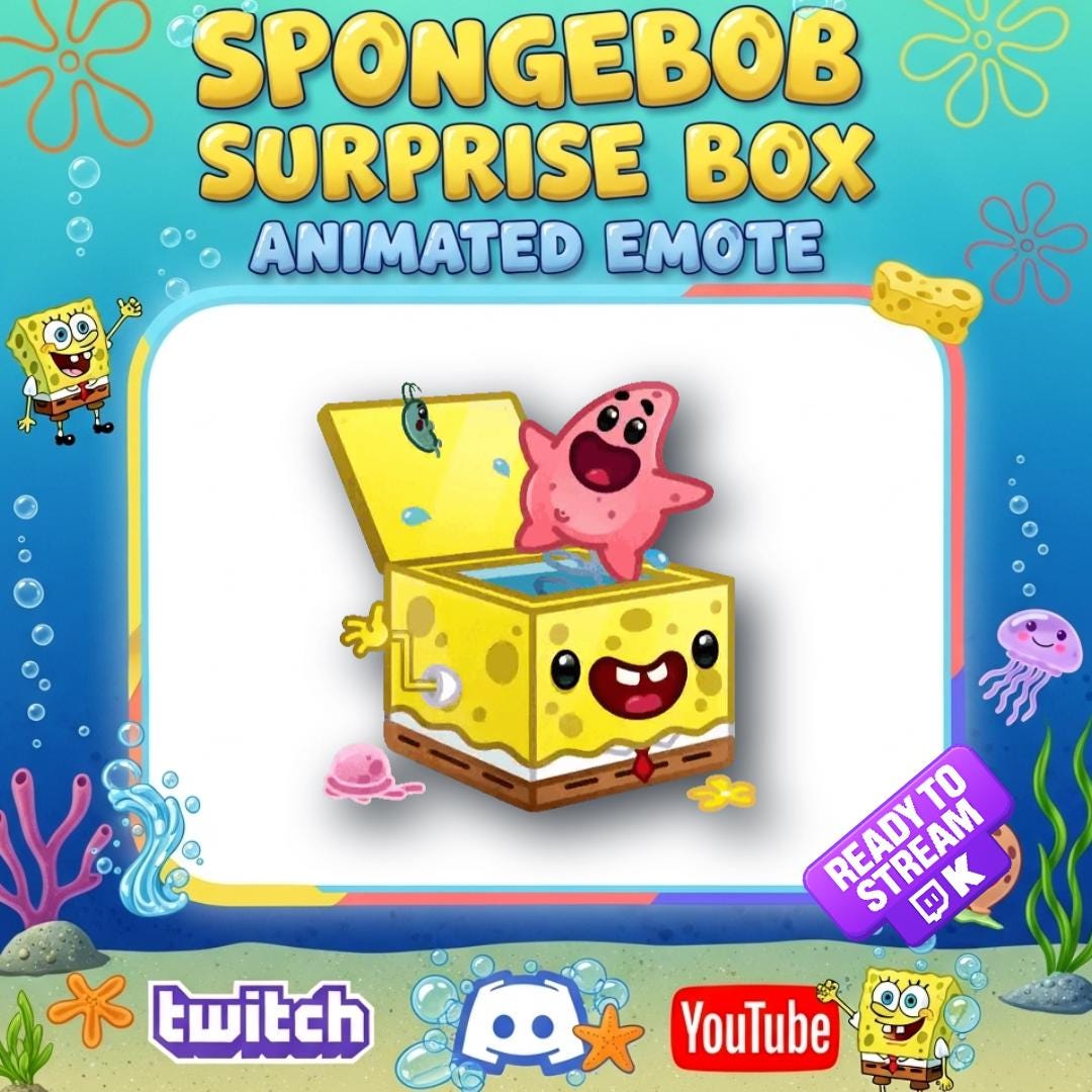 Spongebob Squarepants Animated Emote - Surprise Box | Emote for Twitch ...