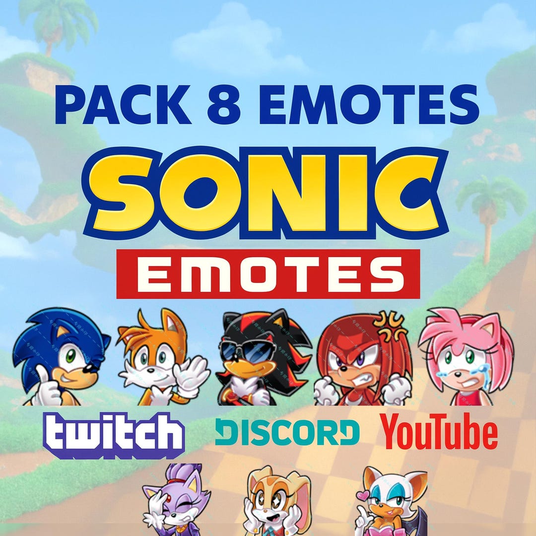 Pack 8 Sonic Emotes | Custom Emotes for Twitch, Discord and Youtube ...