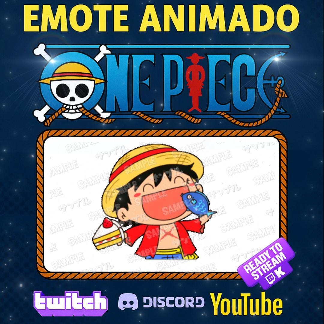 Luffy - One Piece Emote Animado Comiendo | Icono Personalizado Para ...