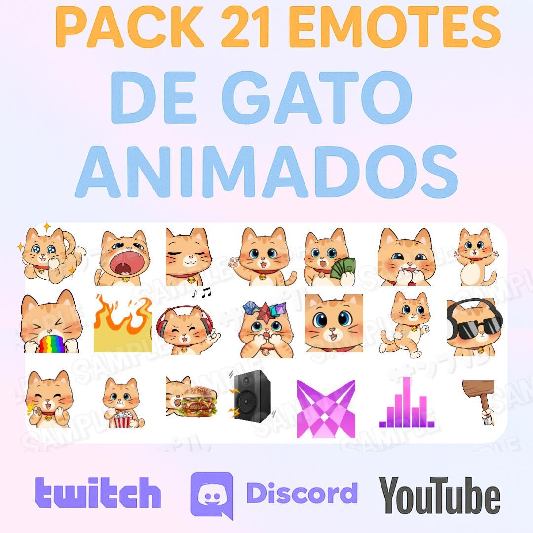 21 Animated Cats | Pack for Twitch Discord Youtube Streamers - Etsy