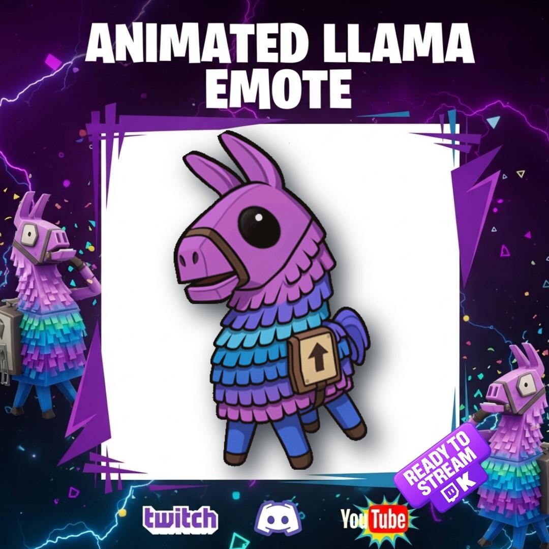 Animated Llama Emote - Battle Royale Fort - Ideal for Twitch, Discord ...