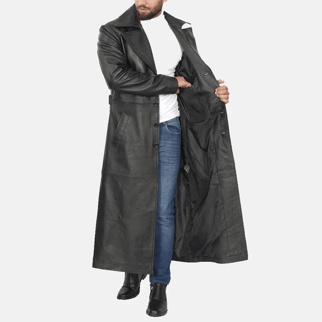 Wranglers Long Leather Duster Men - Etsy