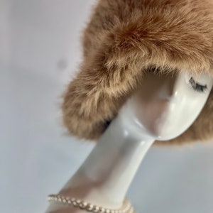 Light Camel Winter Faux Fur Furry Bucket Hat Fluffy Fuzzy Warm Hat ...