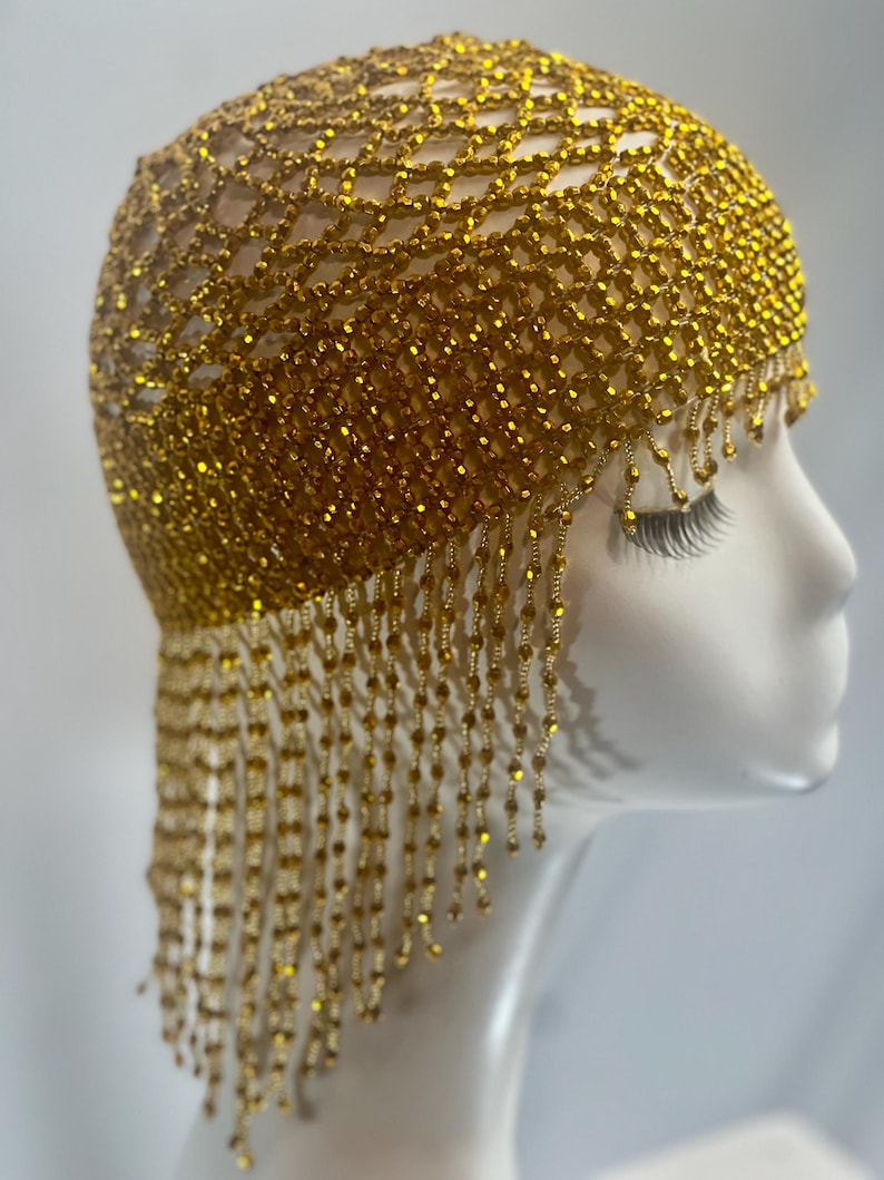 GOLD Beads Cap Handmade Beaded Cleopatra-inspired Headpiece – Elegant ...
