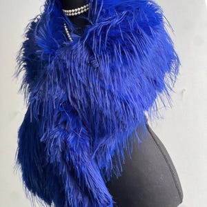 Royal Blue Faux Fur Stole – Elegant Winter Shawl Wrap for Weddings ...