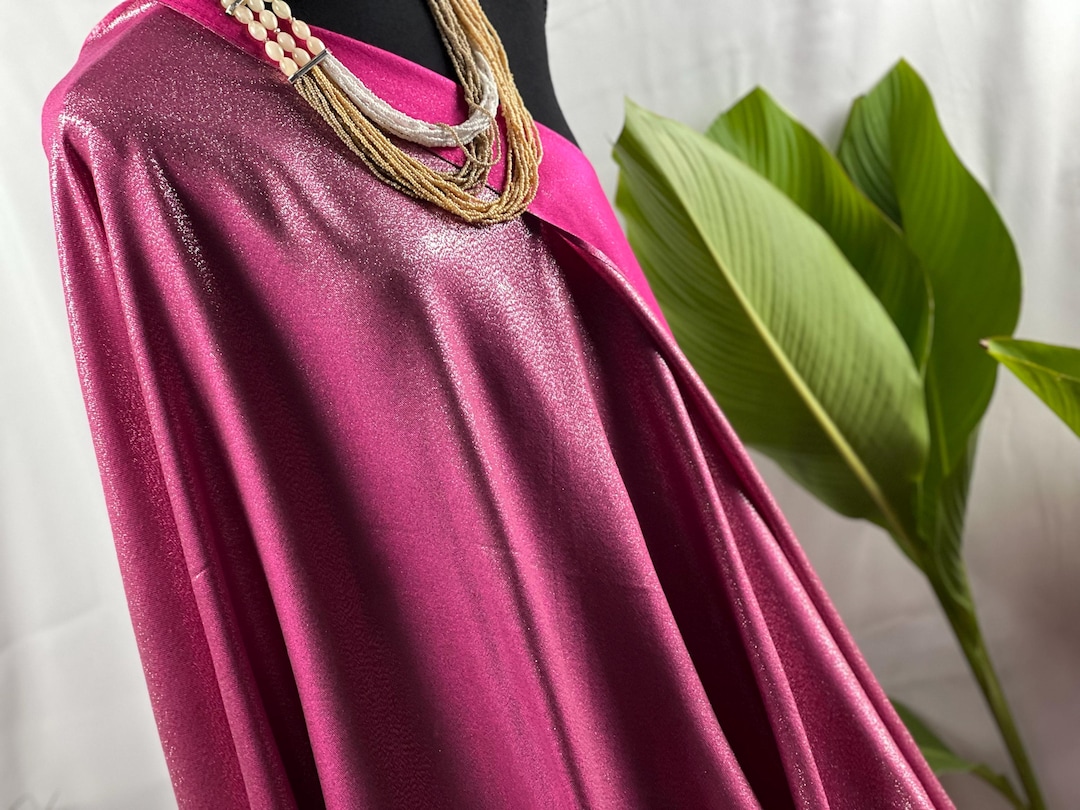 Fuchsia Shimmer Scarf: Glitter Thread Metallic Sheen - 27" X 74" - Etsy