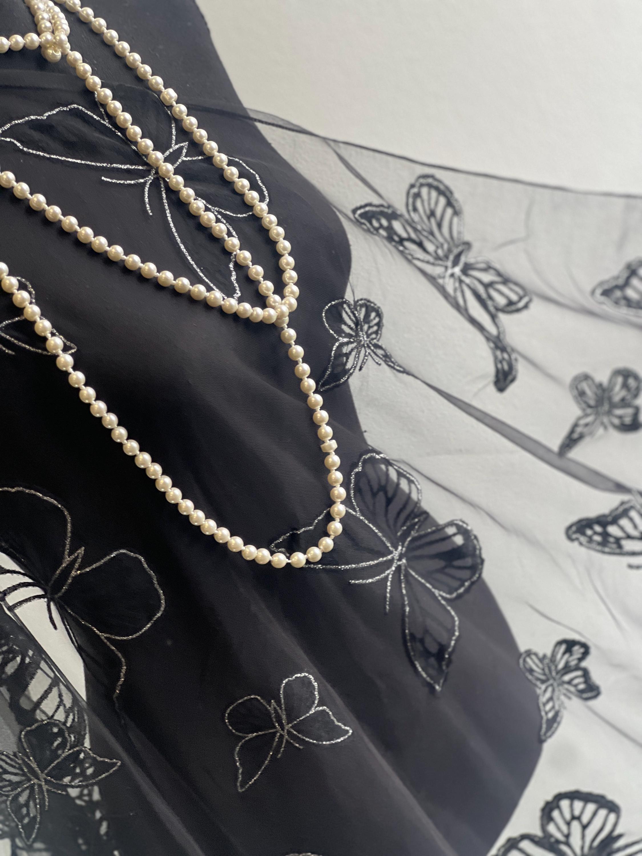 Black Sheer Butterfly Shawl – Embroidered Mesh Cape Wrap | Elegant ...