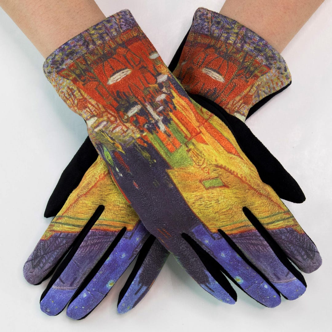 Cafe Terrace at Night Print Gloves Van Gogh-inspired Irises Gloves ...
