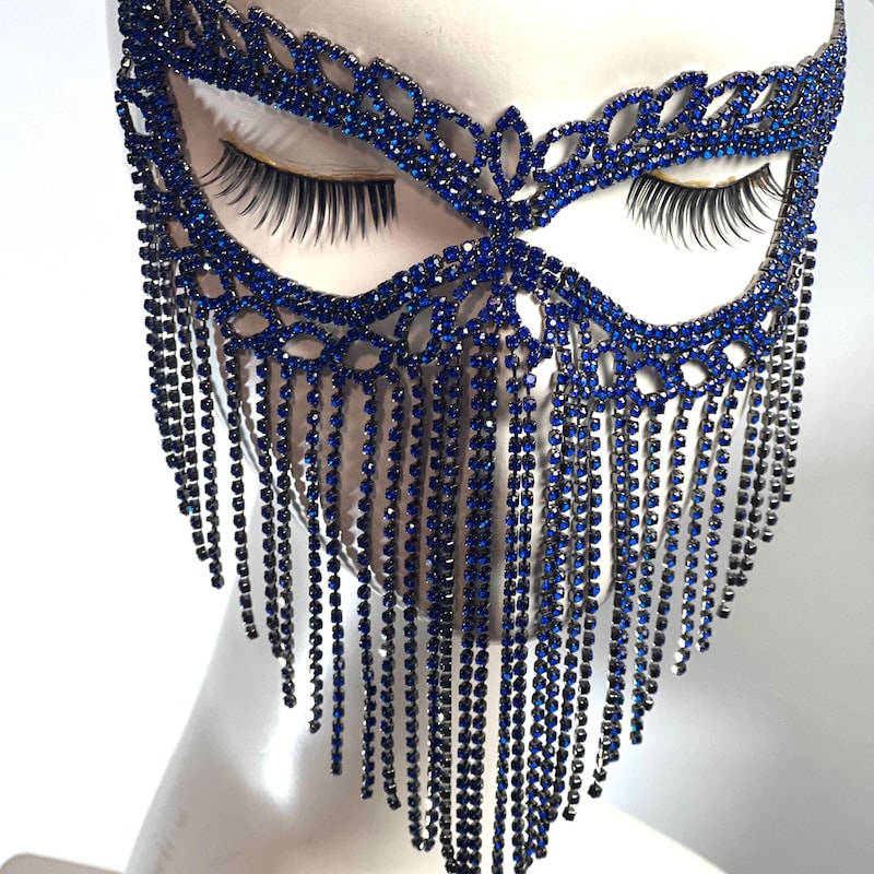 Blue Masquerade Mask - Etsy