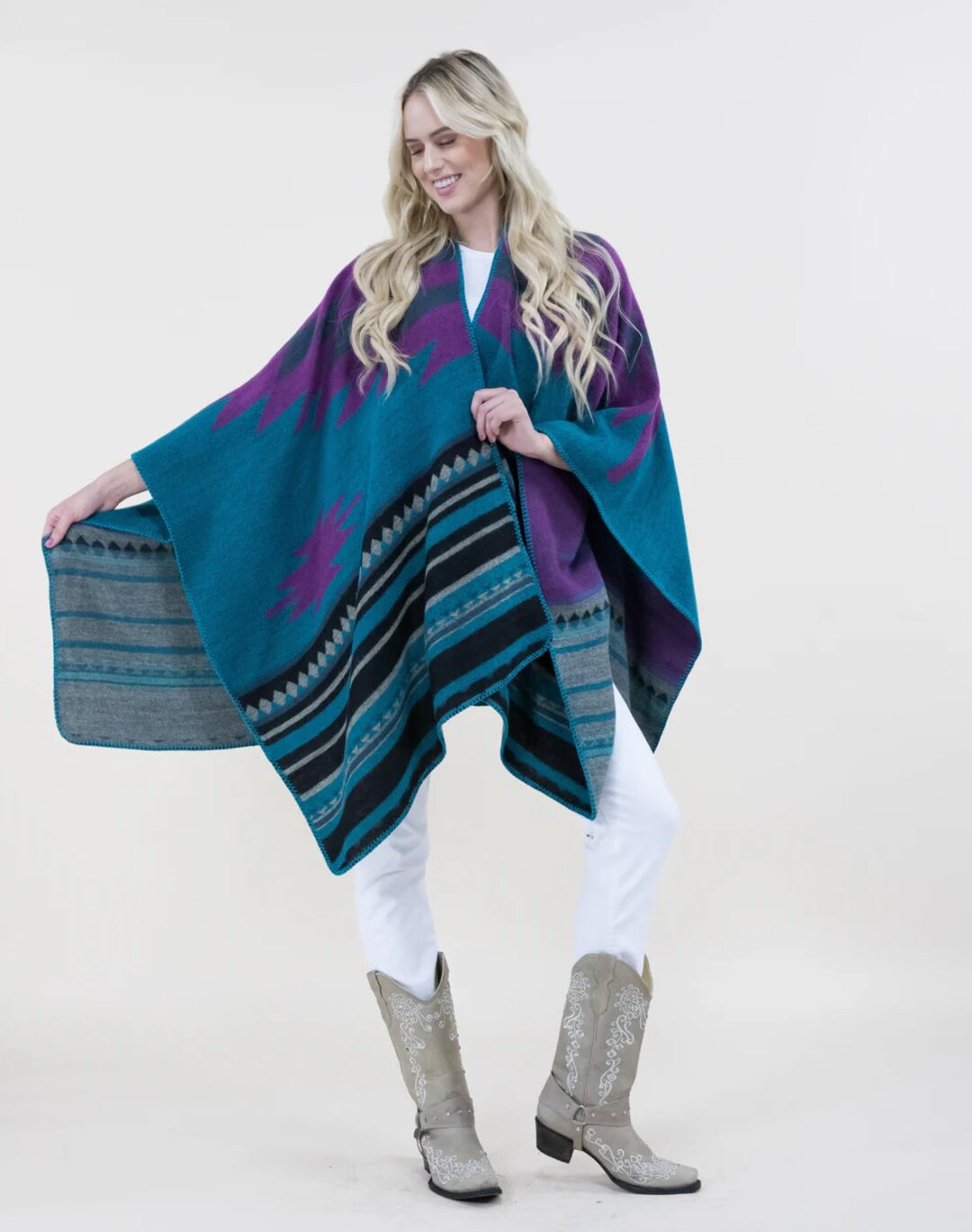 Native Double-sided Ruana – Reversible Elegance With Cultural Heritage ...