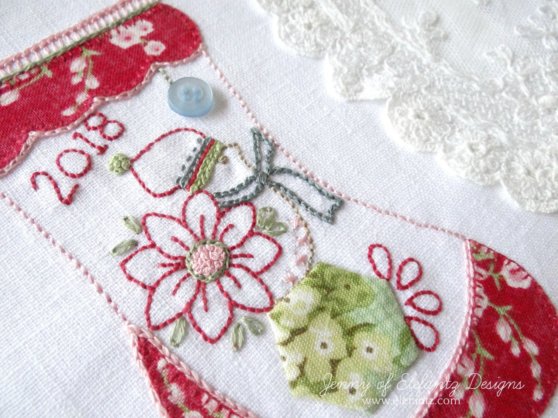 Six Christmas Stockings Hand Embroidery Pattern Shabby - Etsy Australia