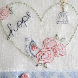 From the Heart - 5 Stitchery Patterns - Bonus Pocketed Pincushion ...