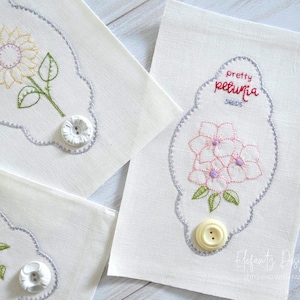 Set of 4 Flower Seed Packet Hand Embroidery Patterns Digital Download ...