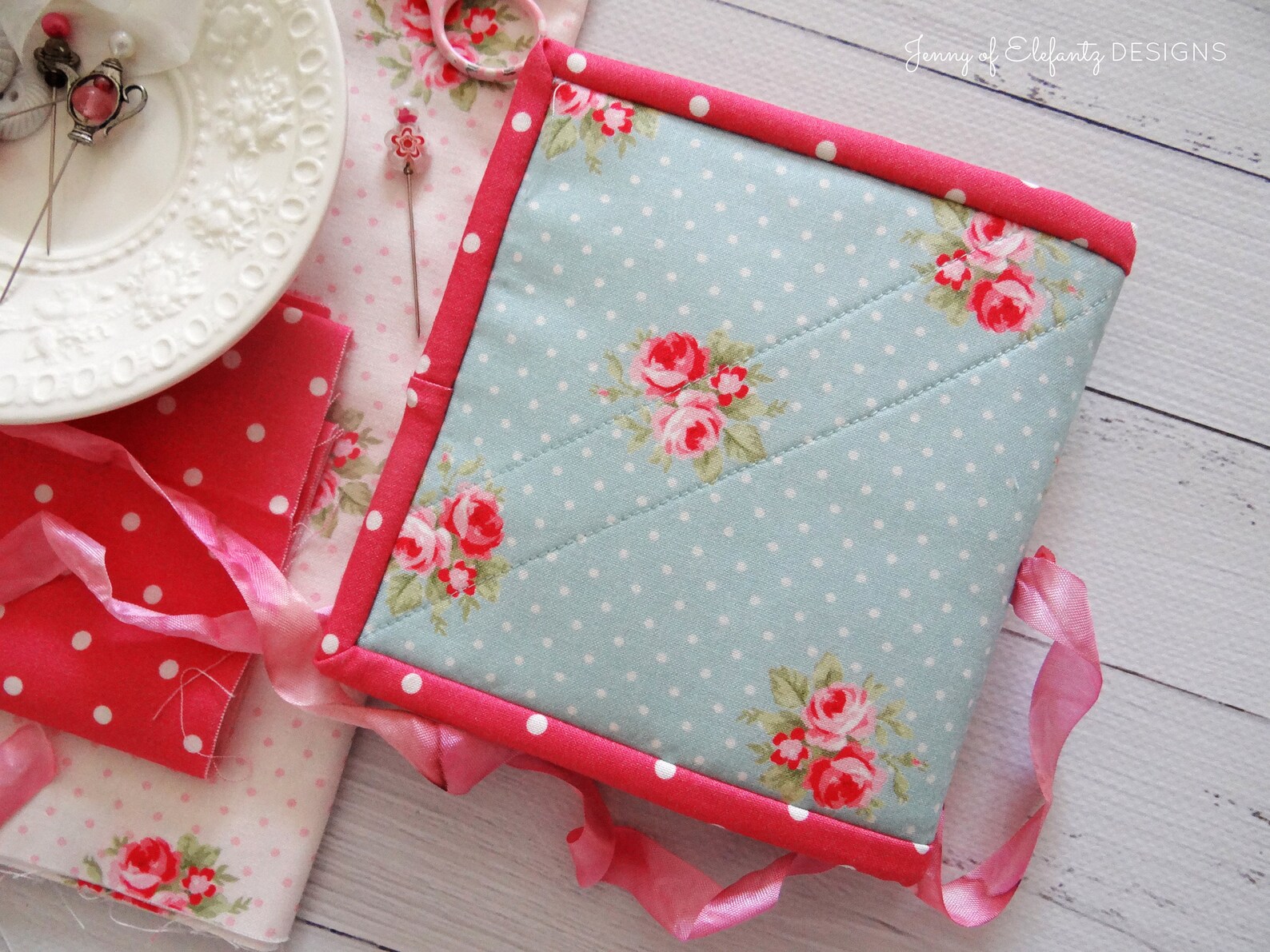 The Rosey Needle Case Pattern - Hand Embroidery - Applique - Digital ...