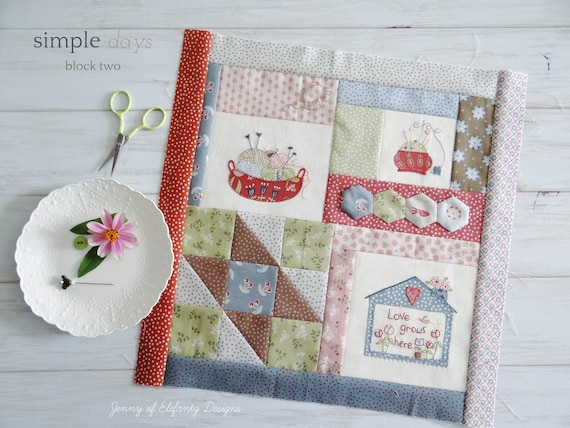 Hand Embroidered Quilt Blocks
