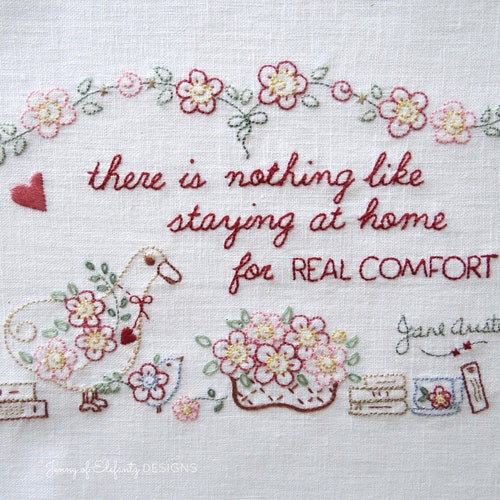 Comforts of Home Jane Austen Hand Embroidery Pattern - Etsy