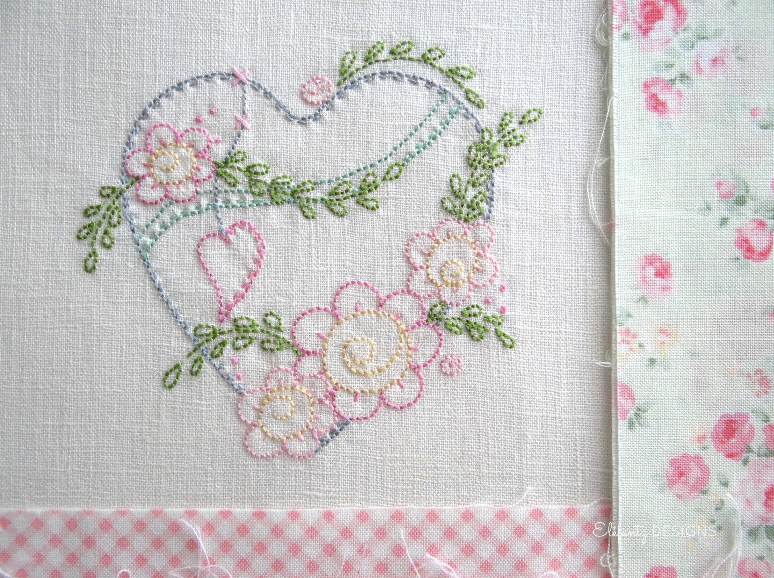 Pink & Green - Six Pretty Hand Embroidery Patterns - Digital Download ...
