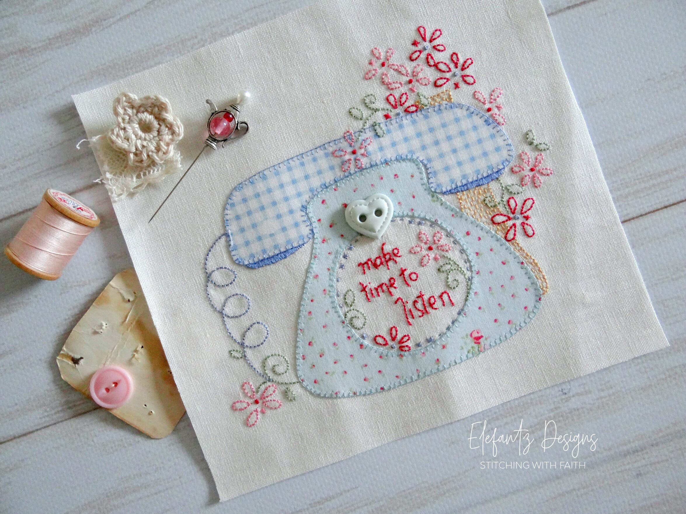 Time to Listen Hand Embroidery and Applique Pattern - Etsy