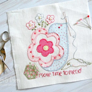 Time to Mend - Hand Embroidery and Applique Pattern - Digital Download ...