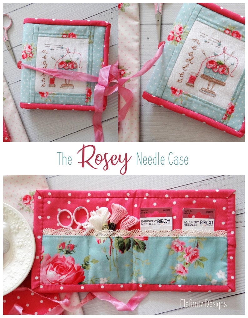 The Rosey Needle Case Pattern Hand Embroidery Applique - Etsy