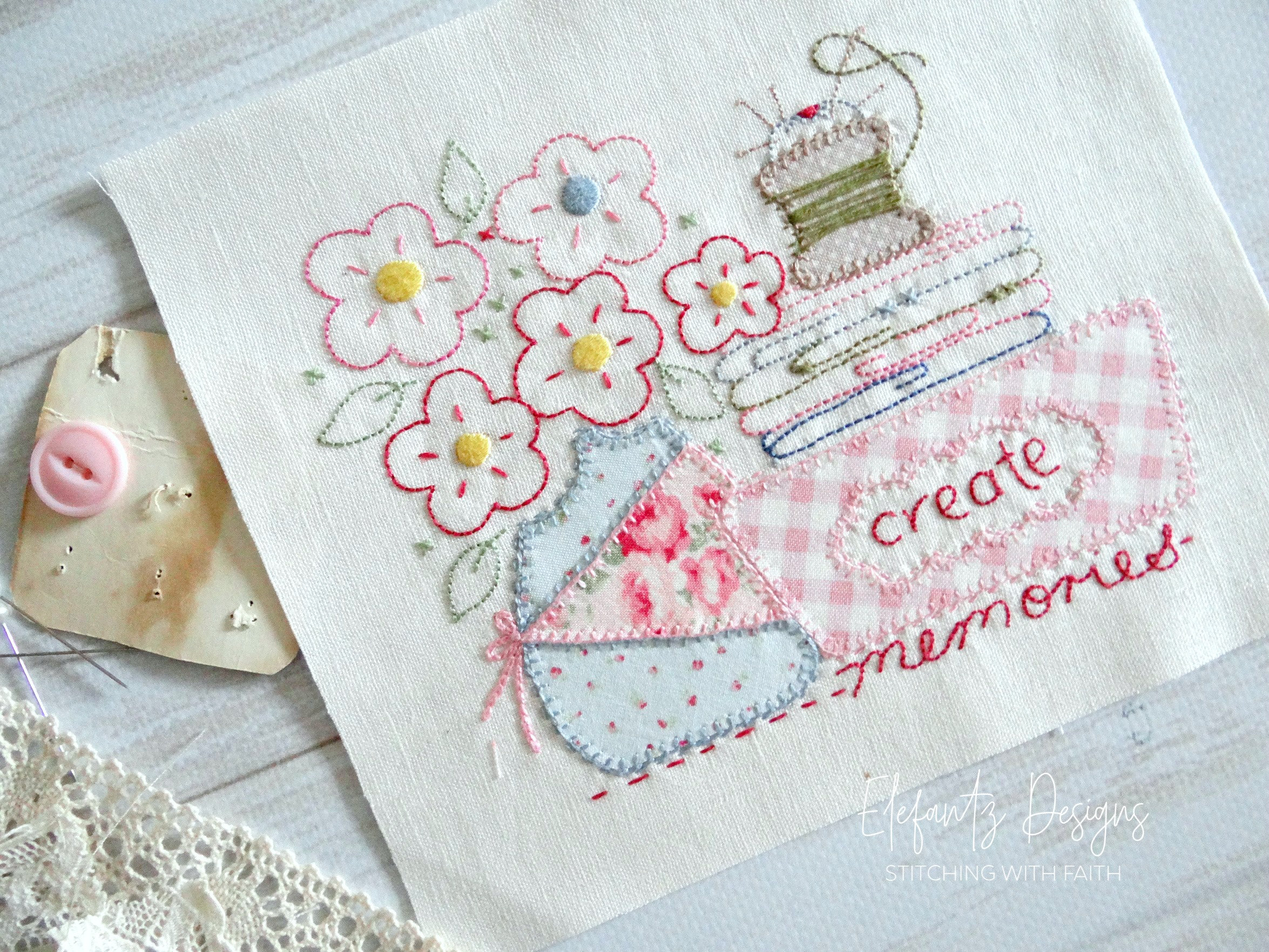 Create Memories - Hand Embroidery and Applique Pattern - Digital ...